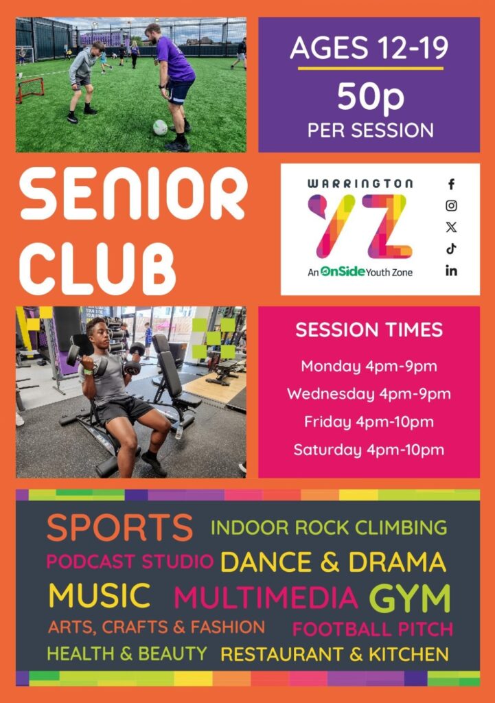 Senior Club - Warrington Youth Zone